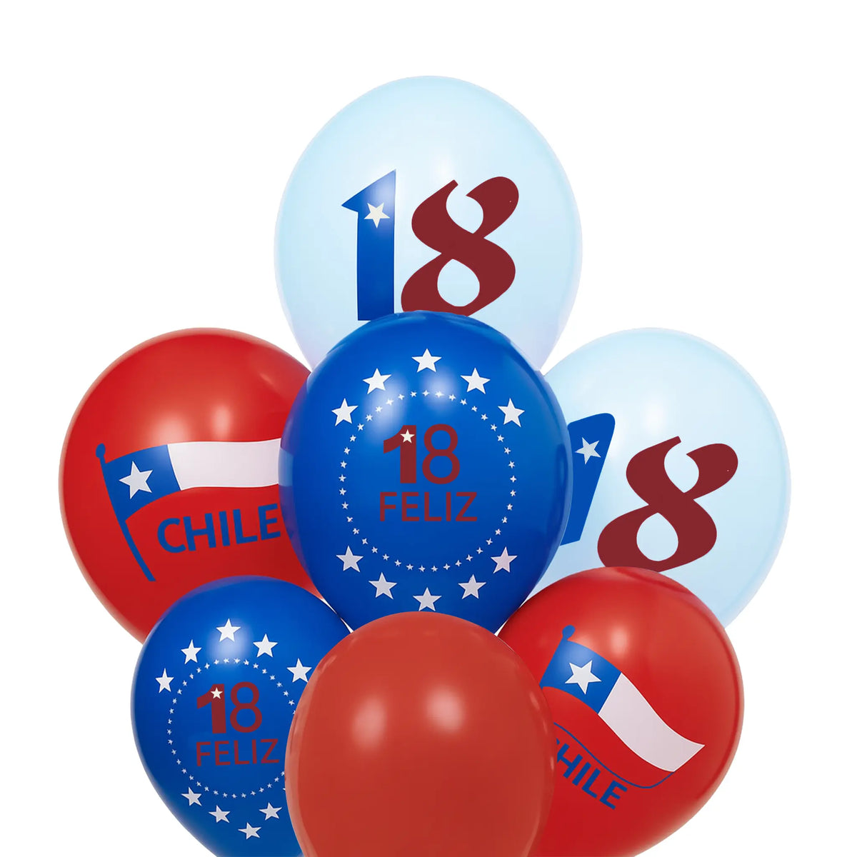 Chilean Fiestas Patrias Balloons | 7-Pack Latex (2 Styles) — ChinChile